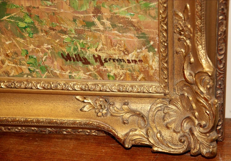 Willy Herrmann - Willy Herrmann, Summer landscape with sheaves of corn ...