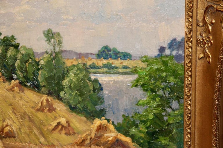 Willy Herrmann - Willy Herrmann, Summer landscape with sheaves of corn ...