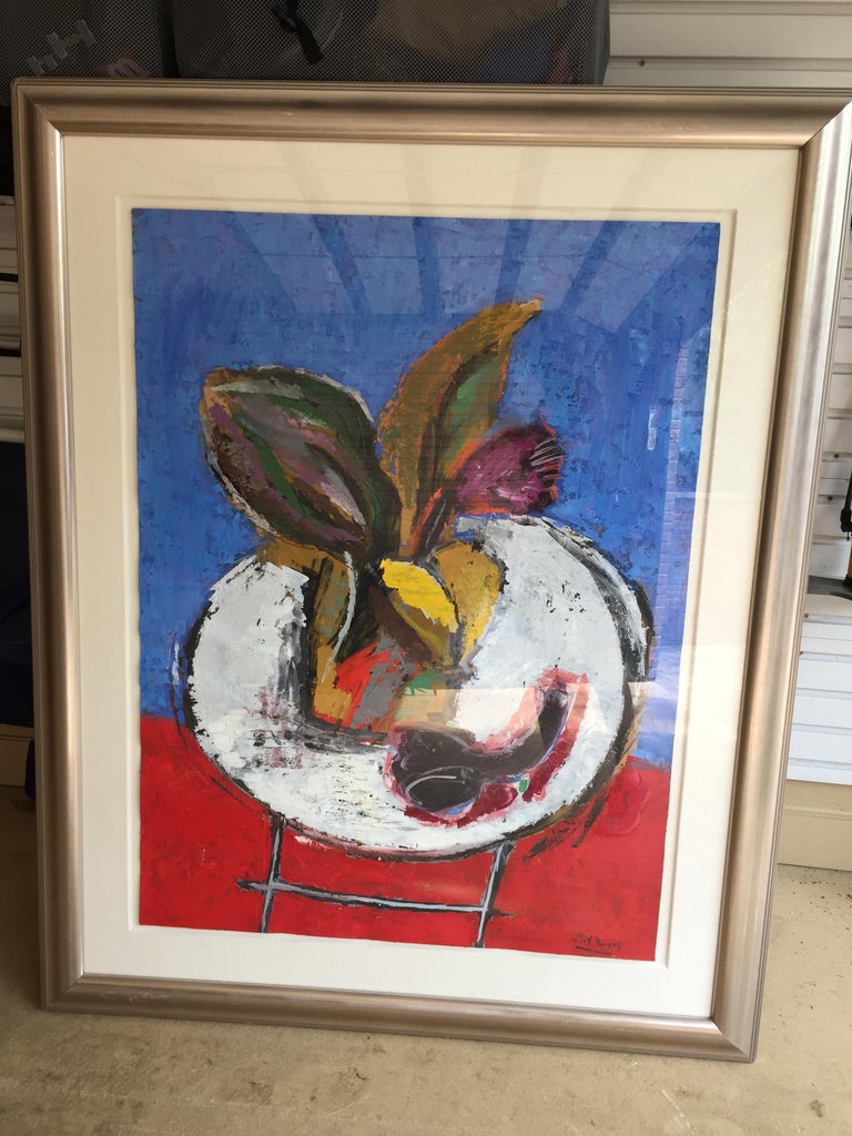 Willy Ramos - Large Contemporary Oil Painting, matted and framed ...