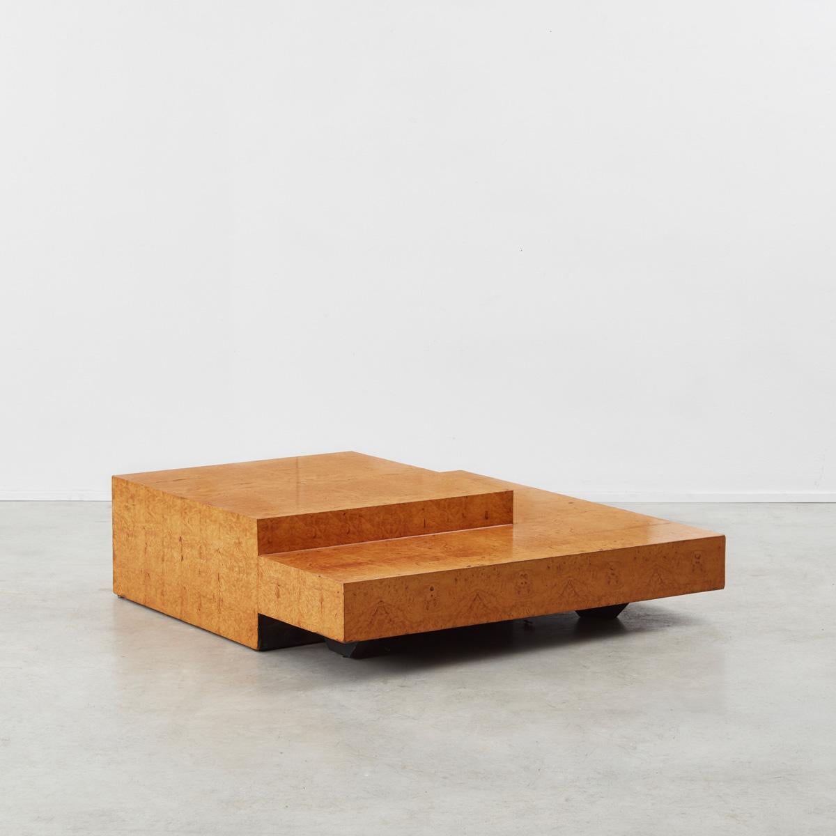 Willy Rizzo Burl Wood Coffee Table, Italy at 1stDibs