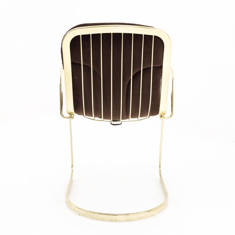 Willy Rizzo for Cidue Mid Century Italian Brass Cantilever Chair, Set ...