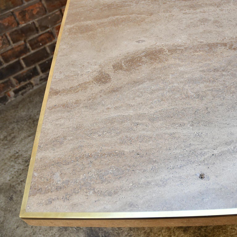 Willy Rizzo Marble Dining Table 1970s France Signed Travertine Reddish ...