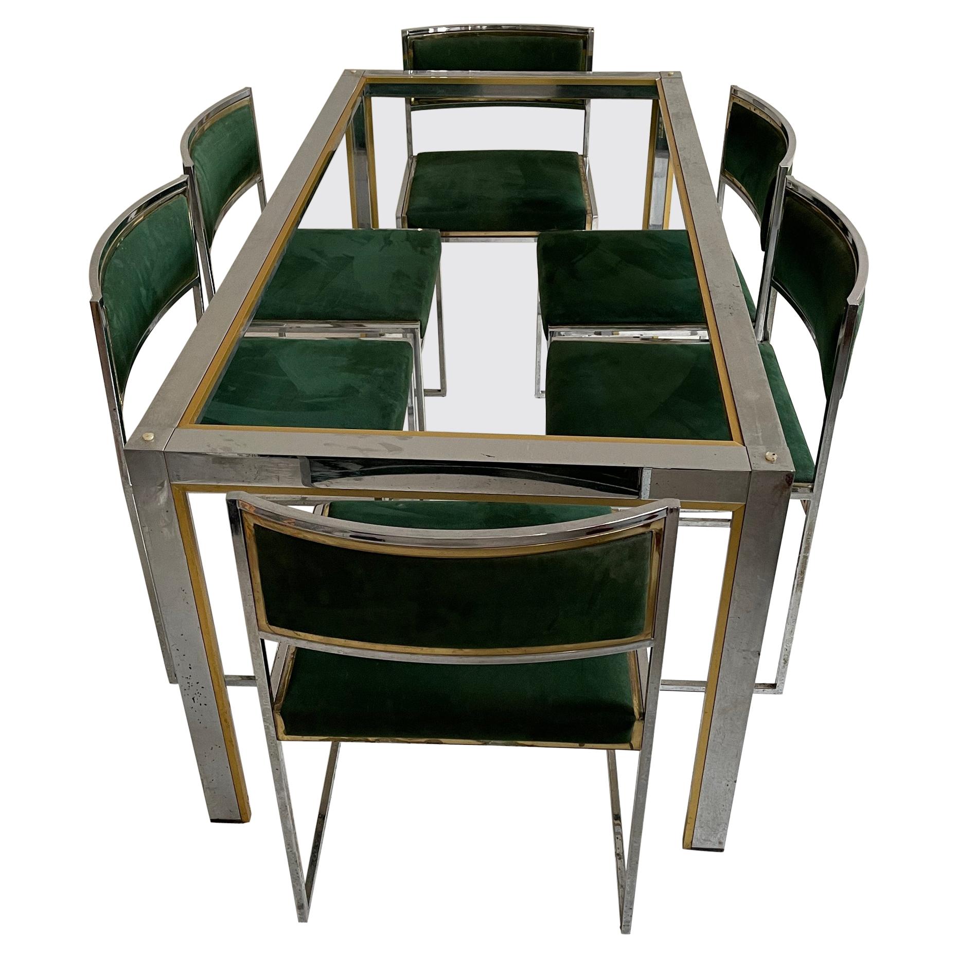 Chrome-Plated Tubular Steel Dining Set Designed by Jerry Johnson, circa ...