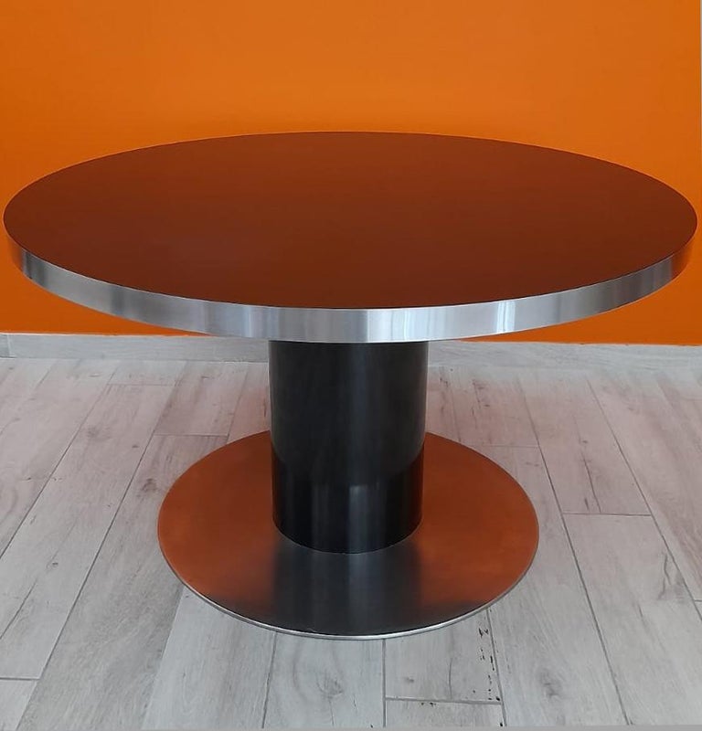 Willy Rizzo Round Dining Table, Italy, 1960s For Sale at 1stDibs
