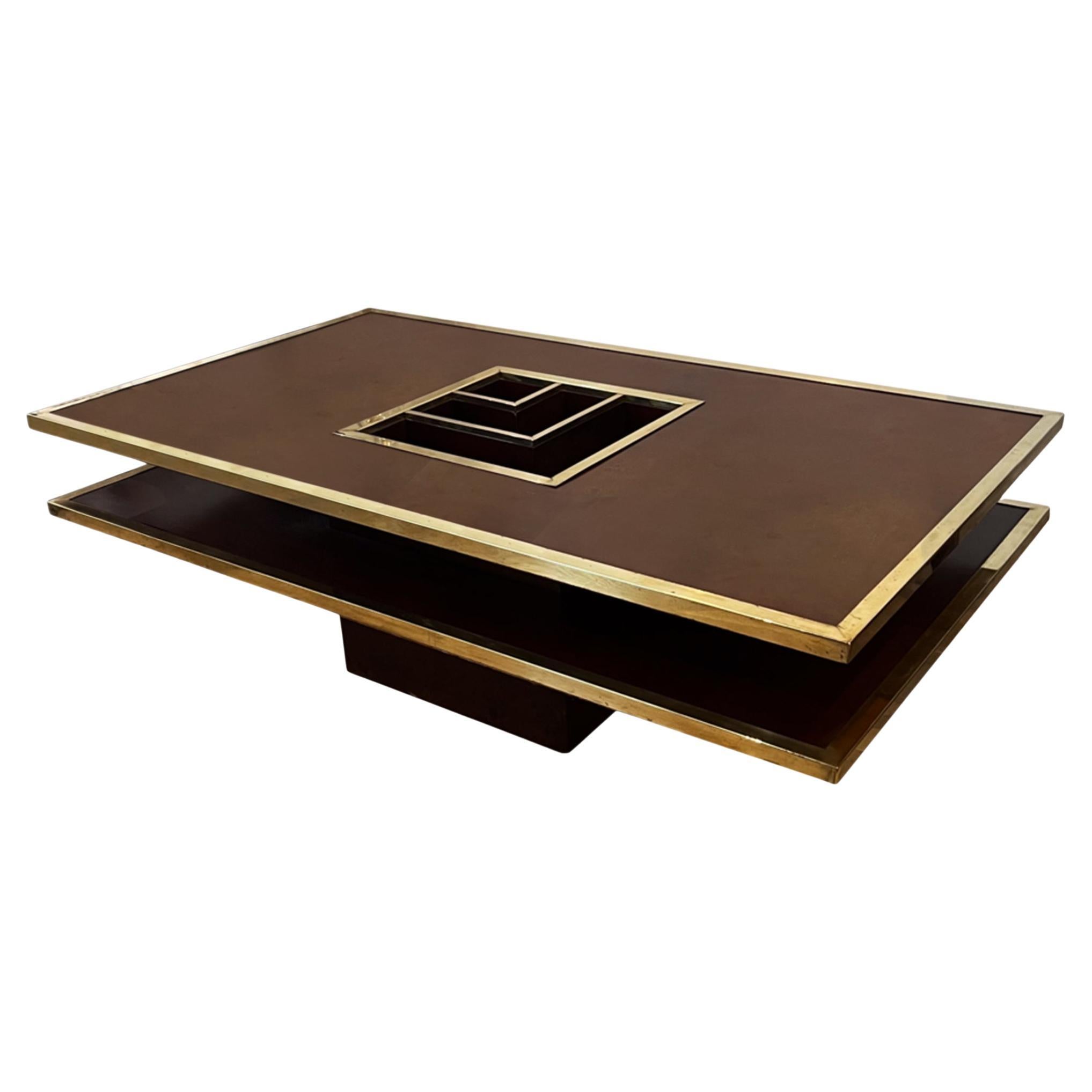 Willy Rizzo Style Coffee Table With Wine Cooler For Sale at 1stDibs
