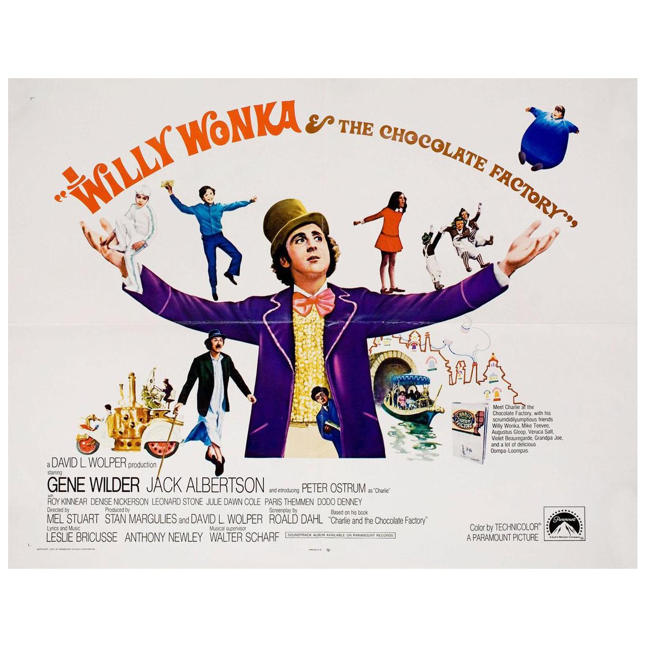 "Willy Wonka and The Chocolate Factory" 1971 U.S. Half Sheet Film ...