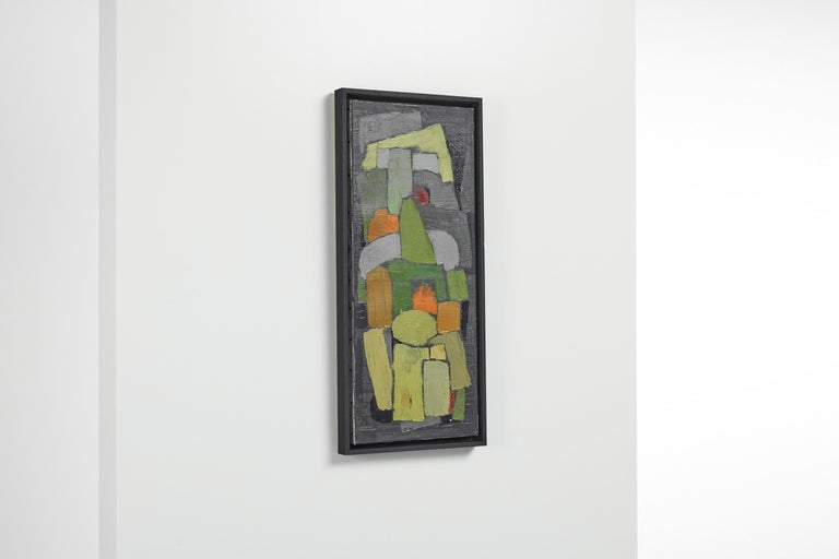 Willy Zuber Oil on Canvas Abstract Painting, Switzerland, 1961 For Sale ...
