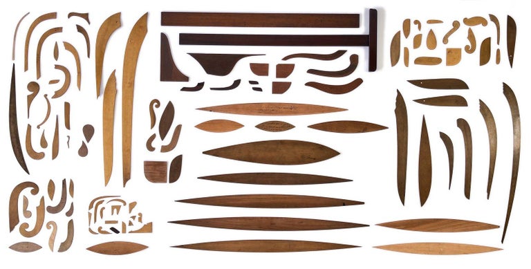 Wilson Chilton’s mahogany Naval Architects/draughtsman box of curves ...