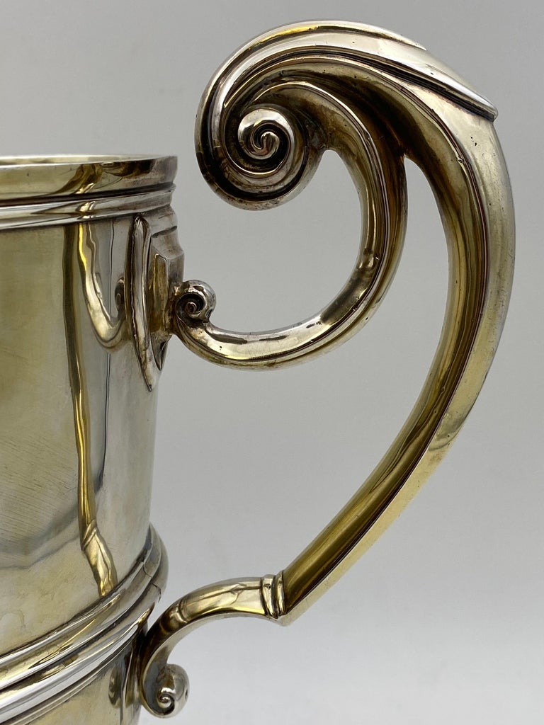 Wilson and Sharp Scottish Gilt Sterling Silver Two-Handled Large Trophy ...