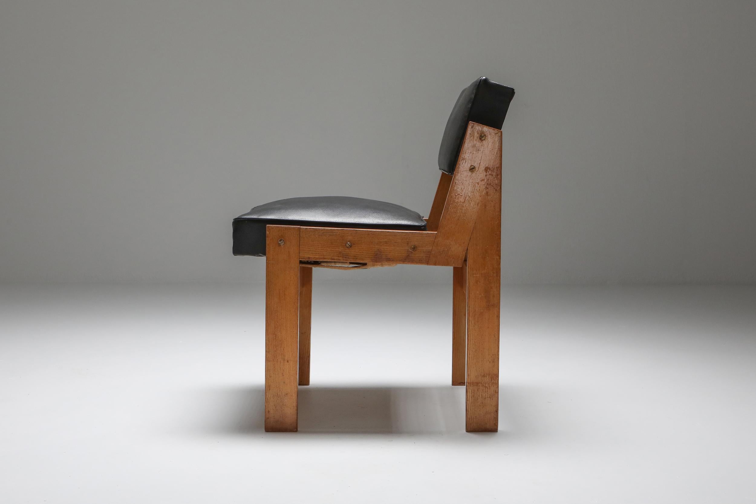 Wim Den Boon Easy Chairs in Oak and Original Vinyl at 1stDibs ...