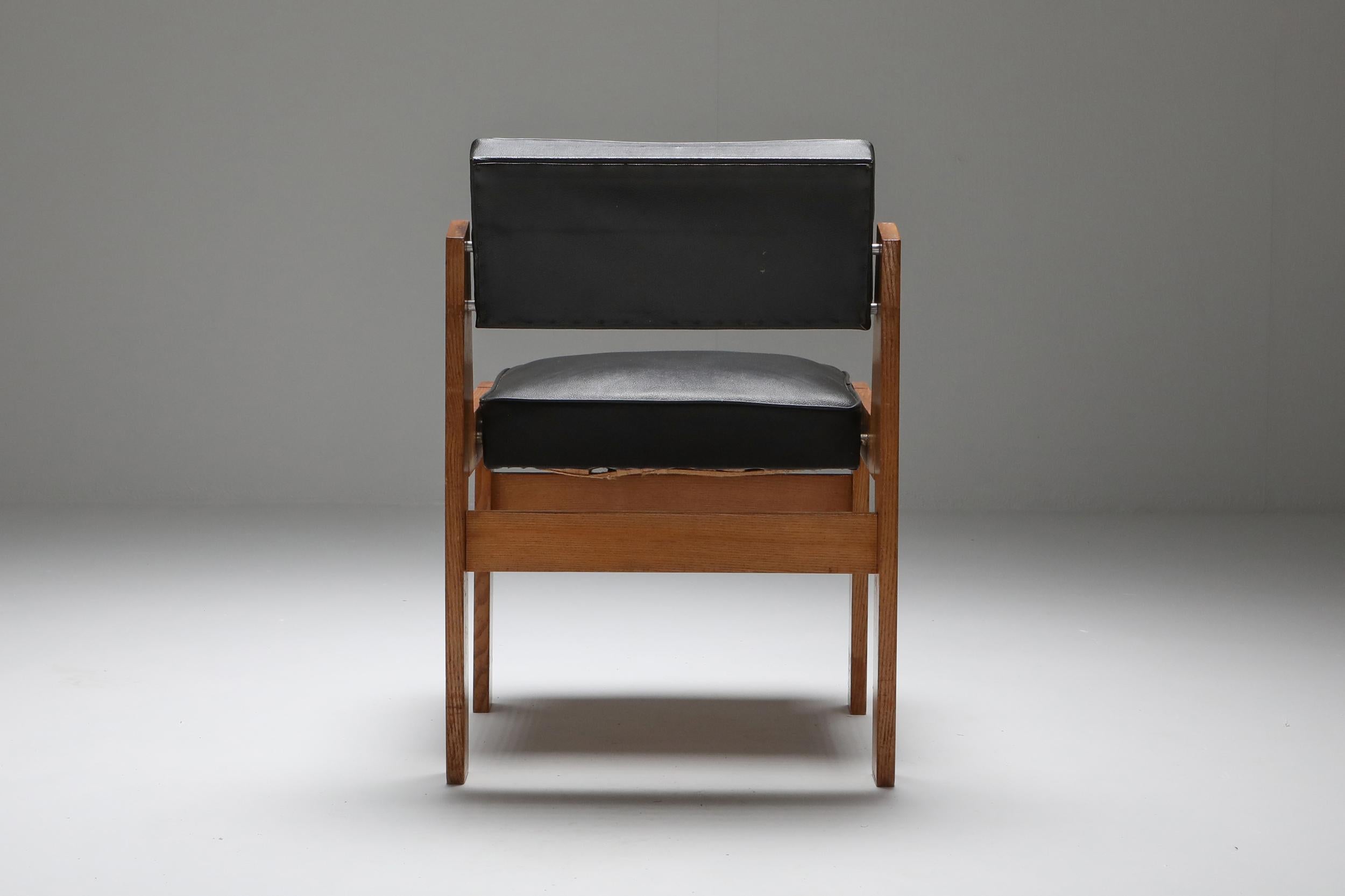 Wim Den Boon Easy Chairs in Oak and Original Vinyl at 1stDibs ...