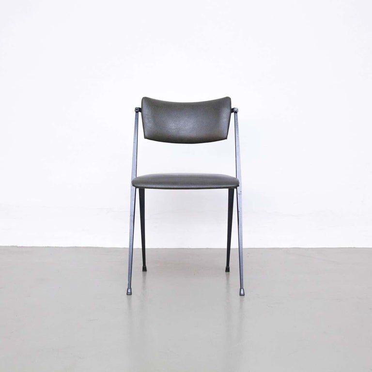 Wim Rietveld Midcentury, Black Grey Pyramid Chair Netherlands, circa ...