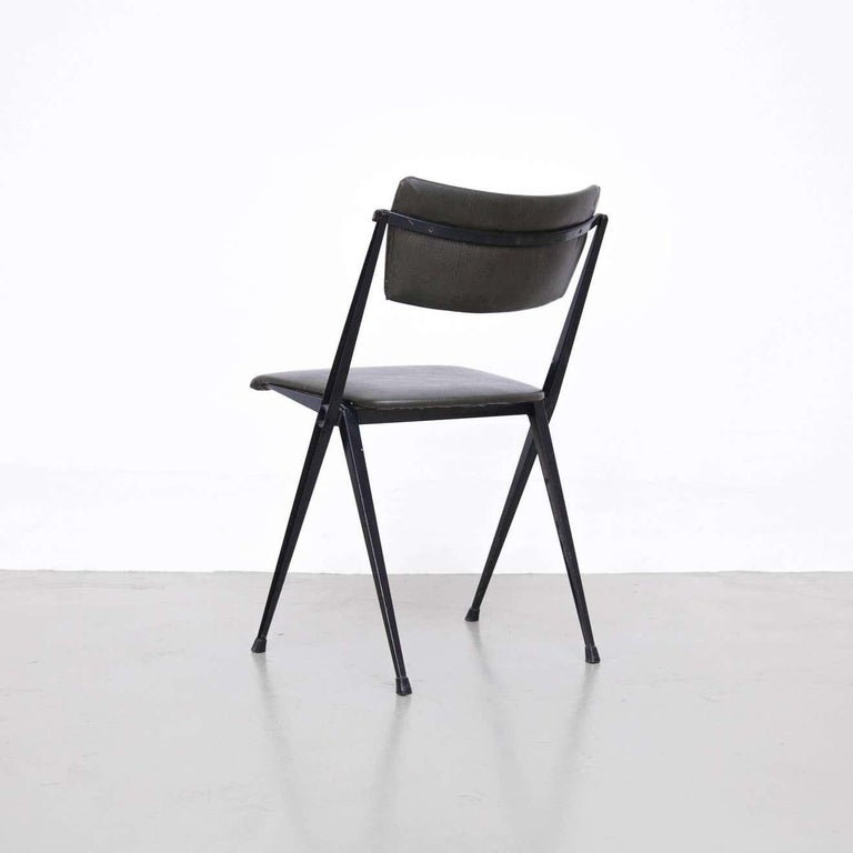 Wim Rietveld Midcentury, Black Grey Pyramid Chair Netherlands, circa ...