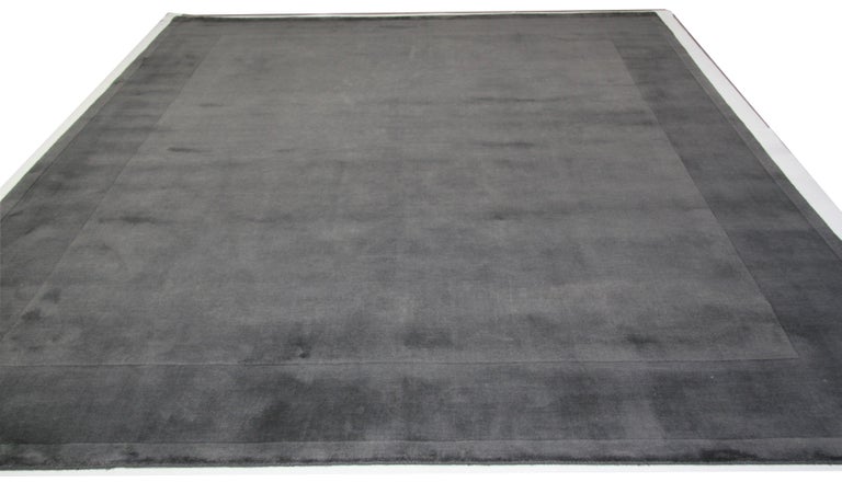 Window Design Dark Grey Wool Area Rug For Sale at 1stDibs | dark grey ...