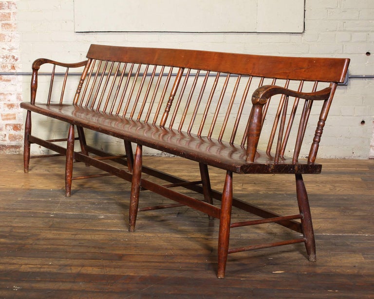 Windsor Deacon's Wooden Bench at 1stDibs