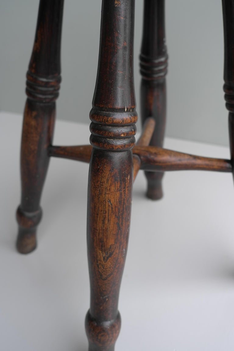 Windsor Stool in Dark Wood with Rich Patina, England, 1920's For Sale ...