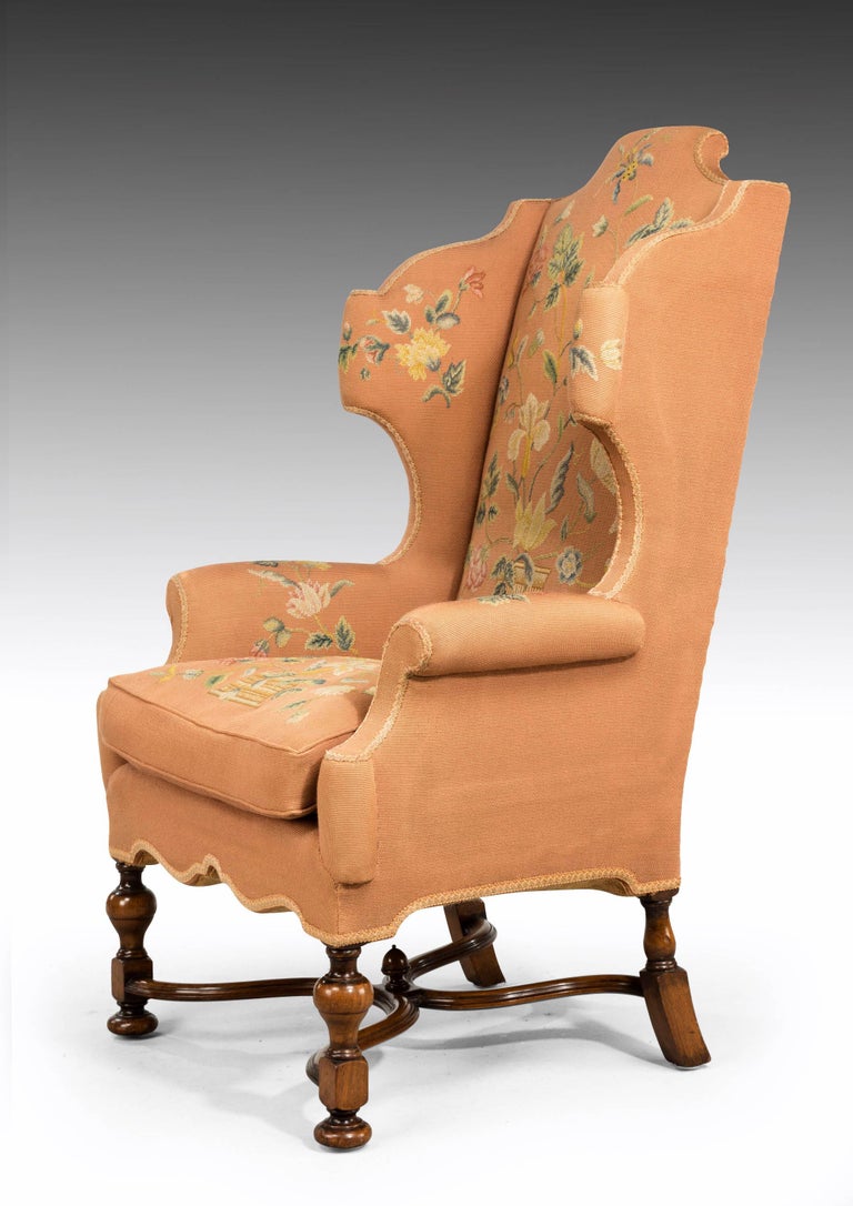 Early 20th Century Wing Chair of William and Mary Design at 1stDibs