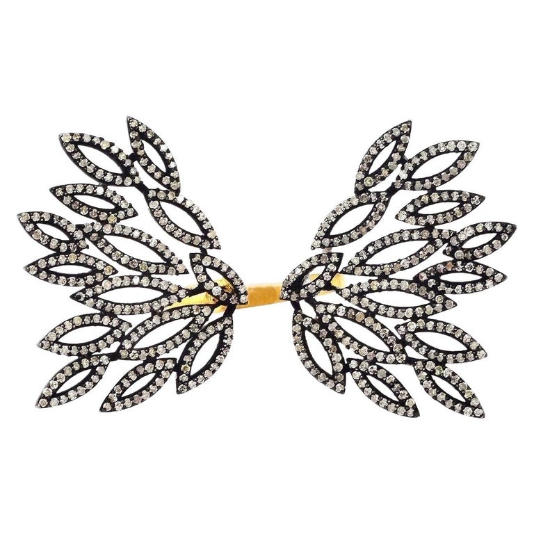 Customizable Wing Diamond Open Ring For Sale at 1stDibs