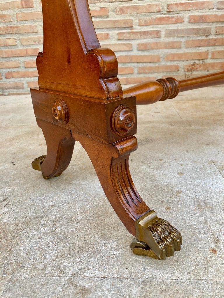 Winged Console Table in Walnut with Claw Feet in Bronze with Drawers ...