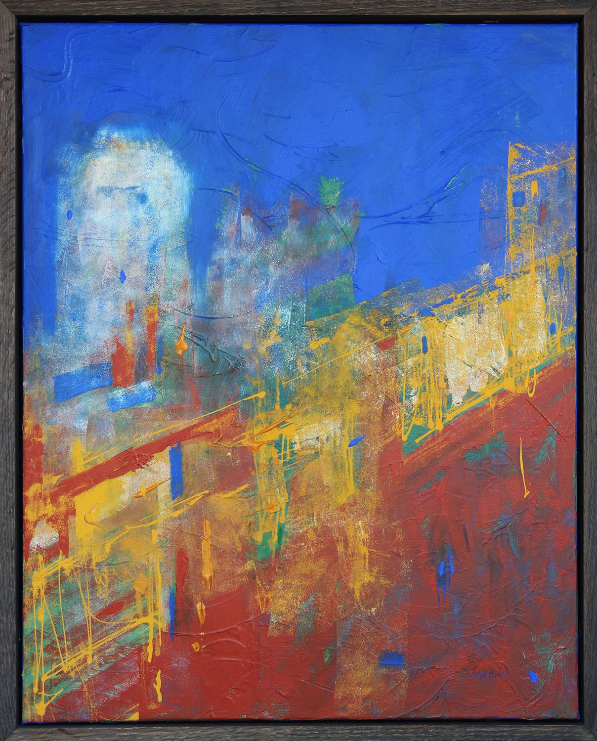 Betsy Margolius - Red Abstract Landscape at 1stDibs