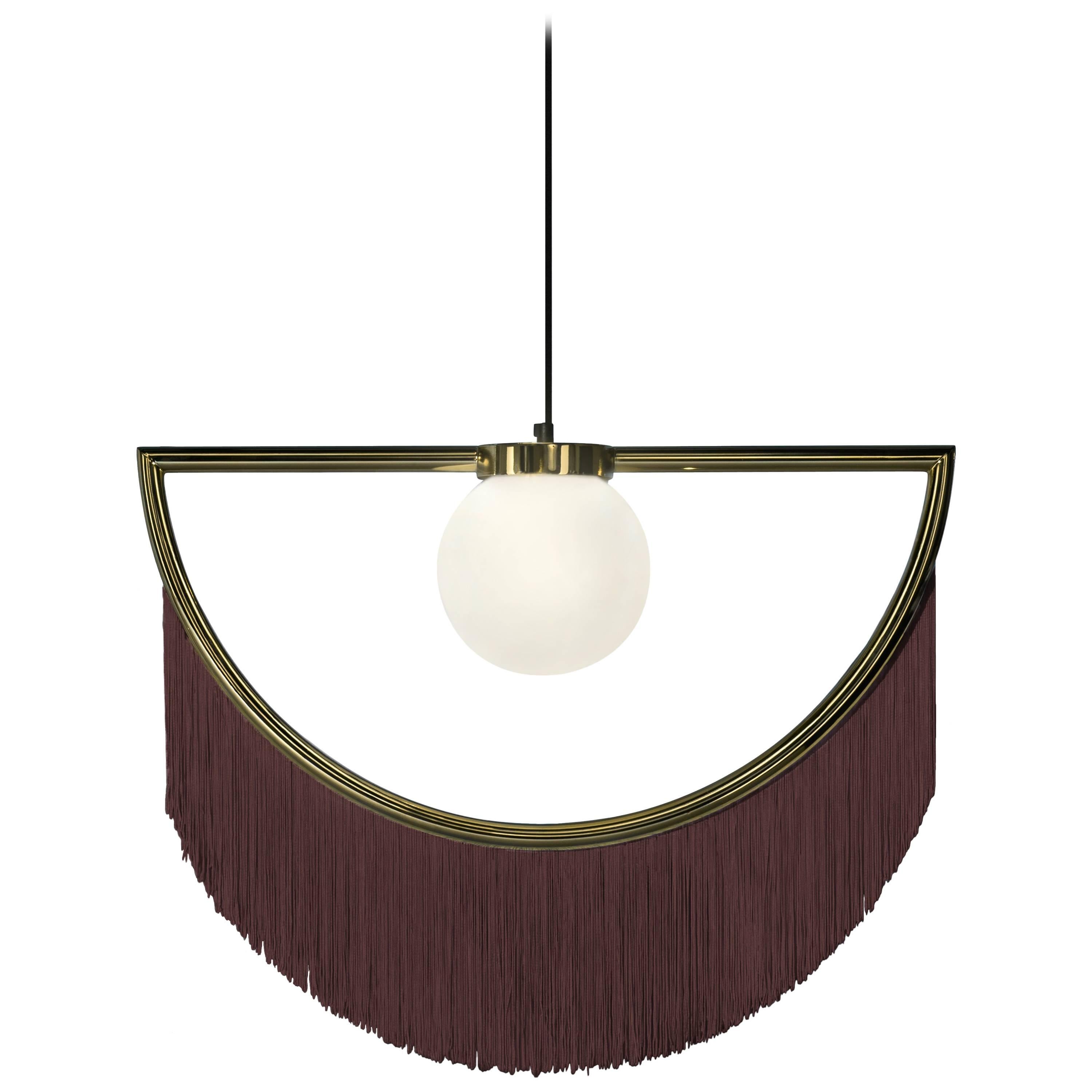 Wink Gold-Plated Pendant Lamp with Brown Fringes For Sale at 1stDibs ...
