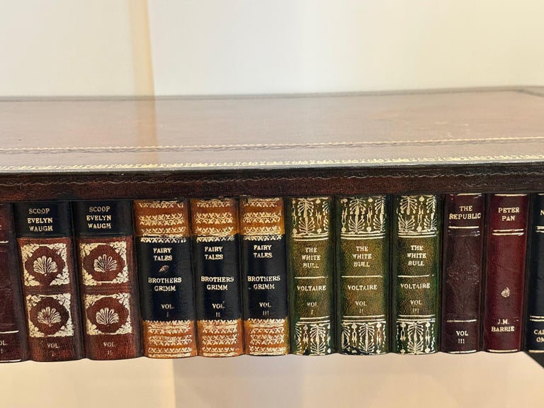 Winner Book Motif Leather Wrapped Maitland Smith Writing Desk For Sale ...