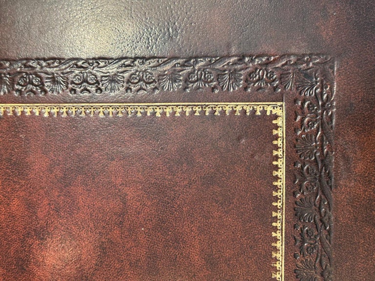 Winner Book Motif Leather Wrapped Maitland Smith Writing Desk For Sale ...