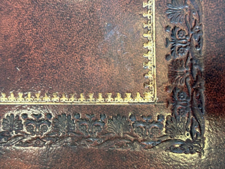 Winner Book Motif Leather Wrapped Maitland Smith Writing Desk For Sale ...