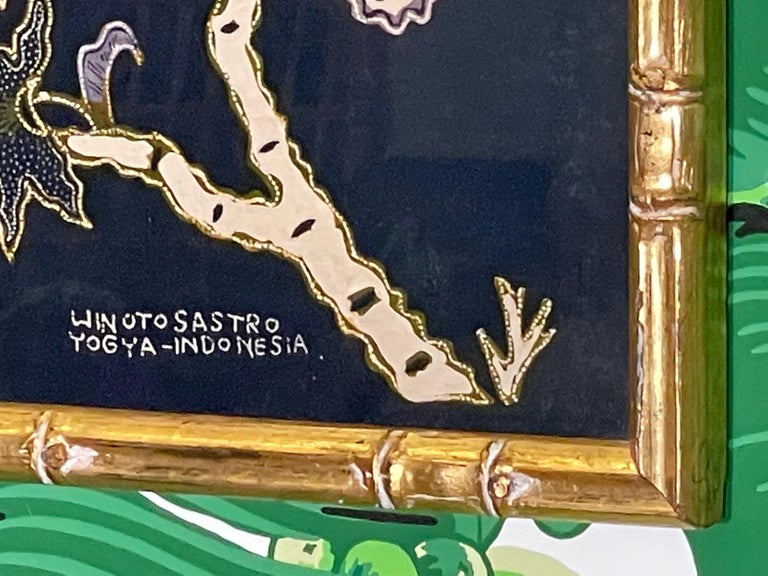 Winotosastro Framed 1950s Batik Print Bird of Paradise Indonesia For ...