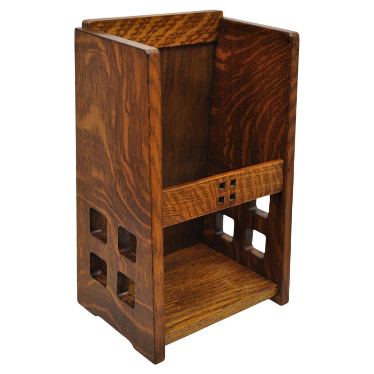 Winstanley and Bertucci Arts and Crafts Mission Oak Letter Holder Shelf ...