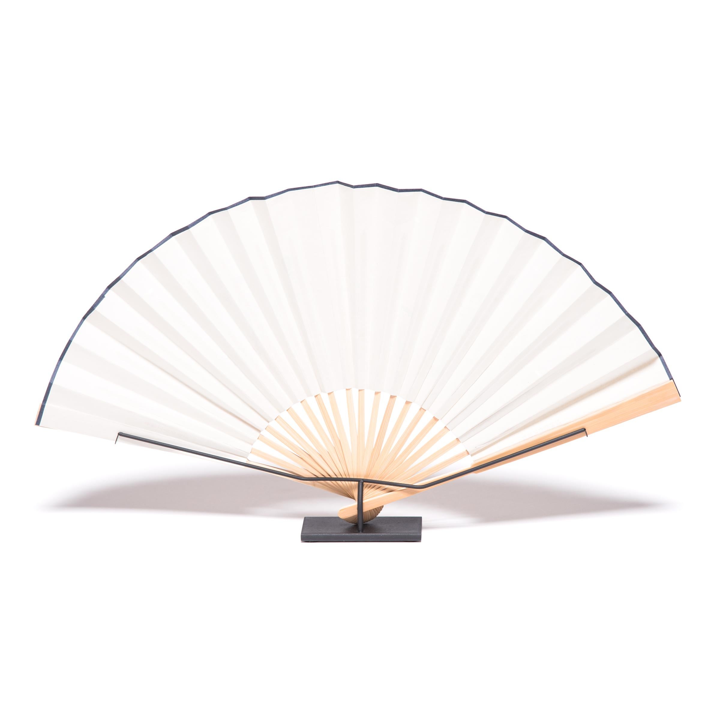 "Winter in the Park" Painted Fan by Deng Ying For Sale at 1stDibs
