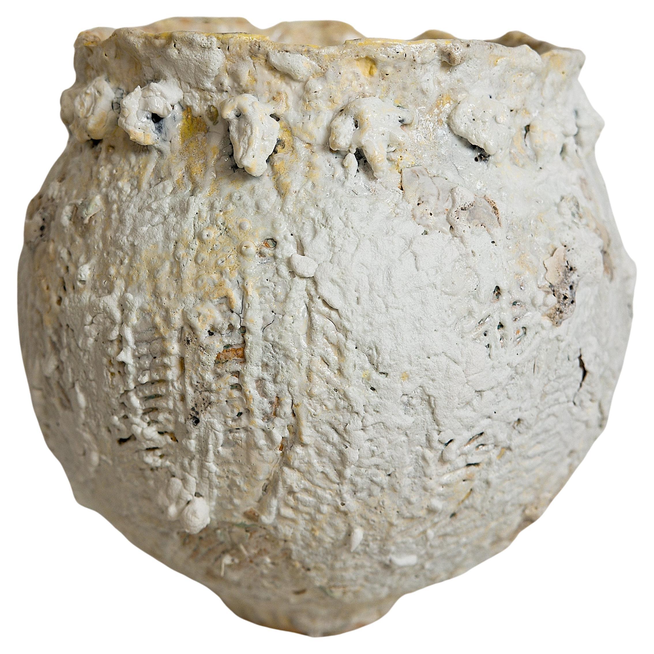 Winter Snow Texture Vessel Vase For Sale at 1stDibs