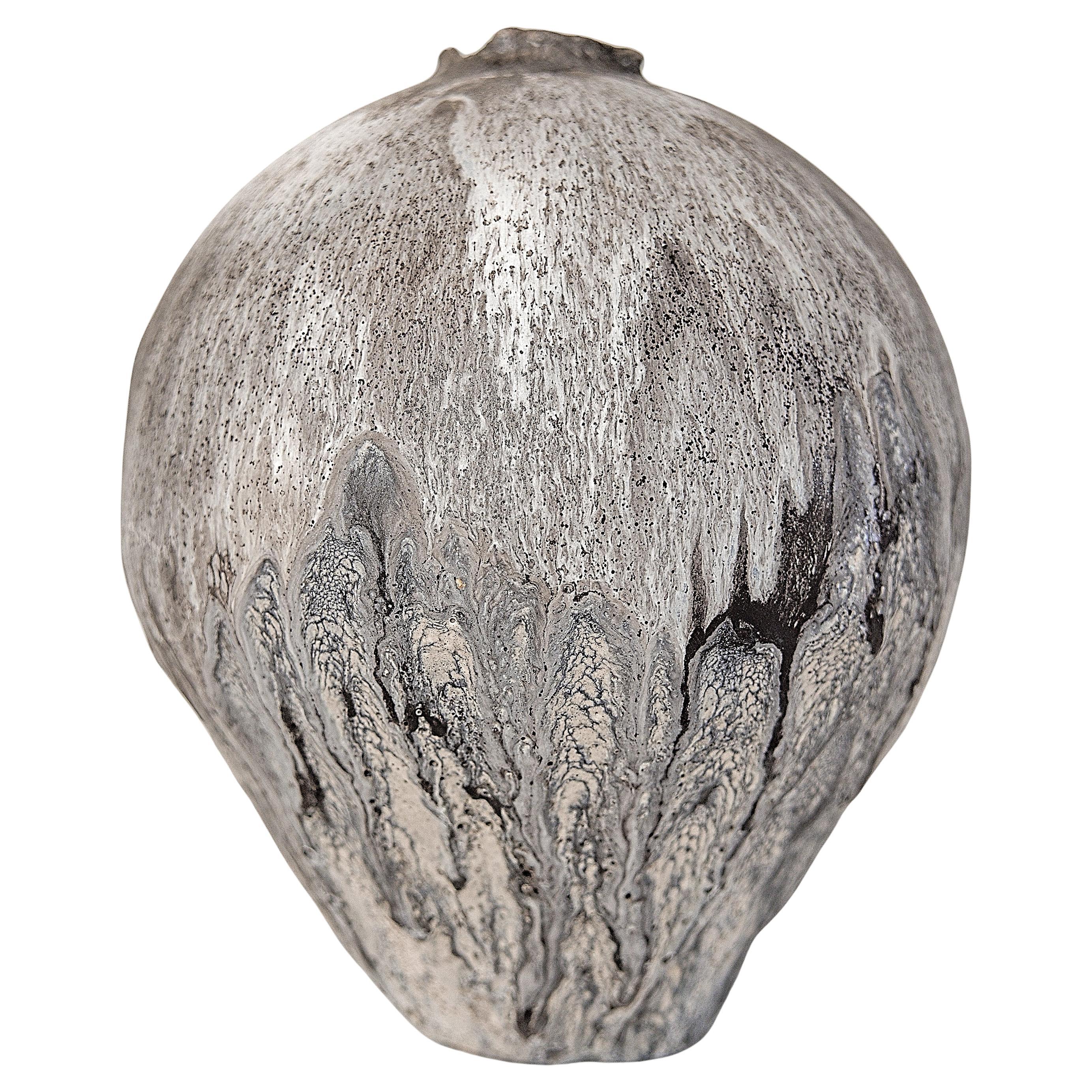 Winter Solstice Series-Moon Vase in Grey For Sale at 1stDibs