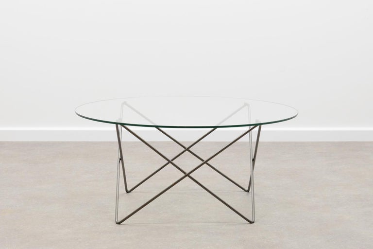 Wire and Glass Round Coffee Table 80s at 1stDibs | 80s table, round ...