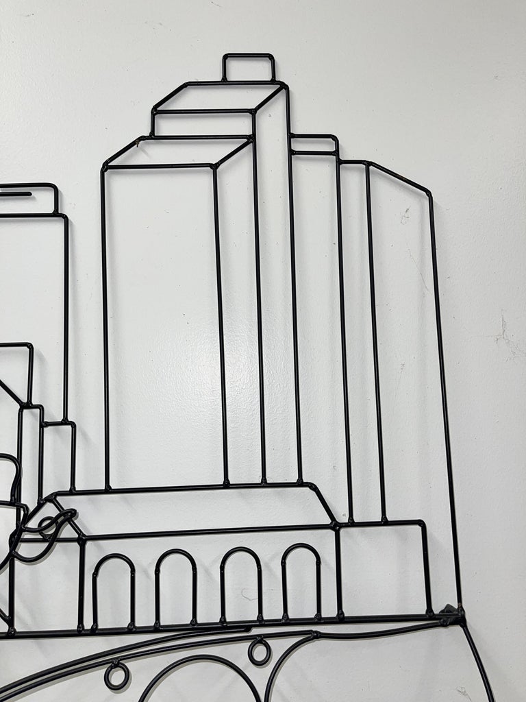 Wire Art Wall Mounted Sculpture of Boston Skyline by Barrett DeBusk For ...