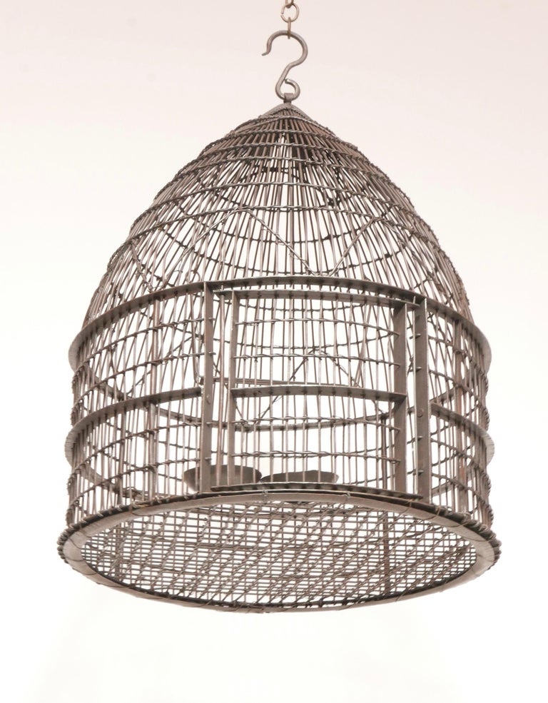 Wire Wrapped Dome Shape Iron Bird Cage, 19th Century at 1stDibs | dome ...