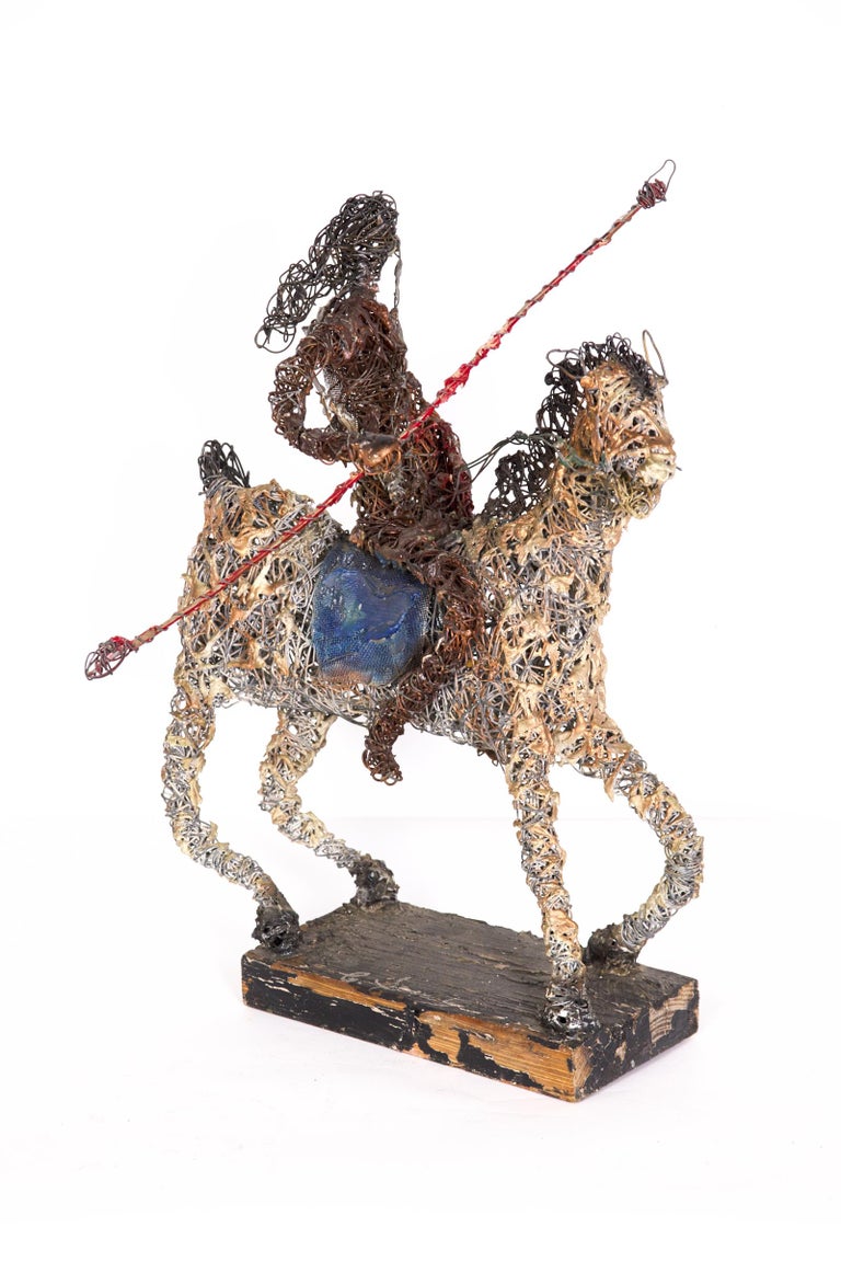 Wired Woven Mixed Metal Native American Sculpture Signed Sculpture For ...