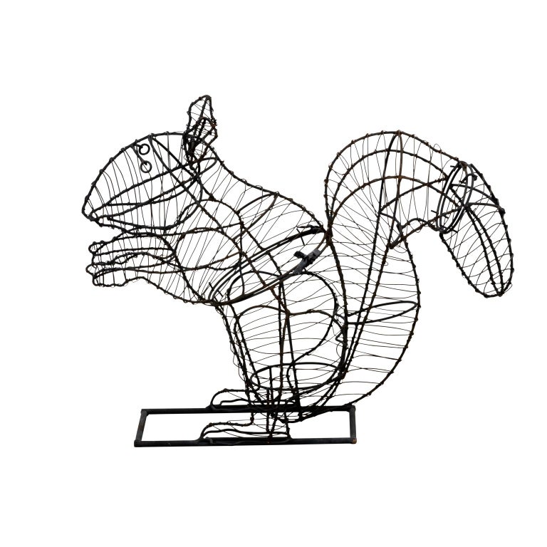 Wirework Squirrel Sculpture For Sale at 1stDibs