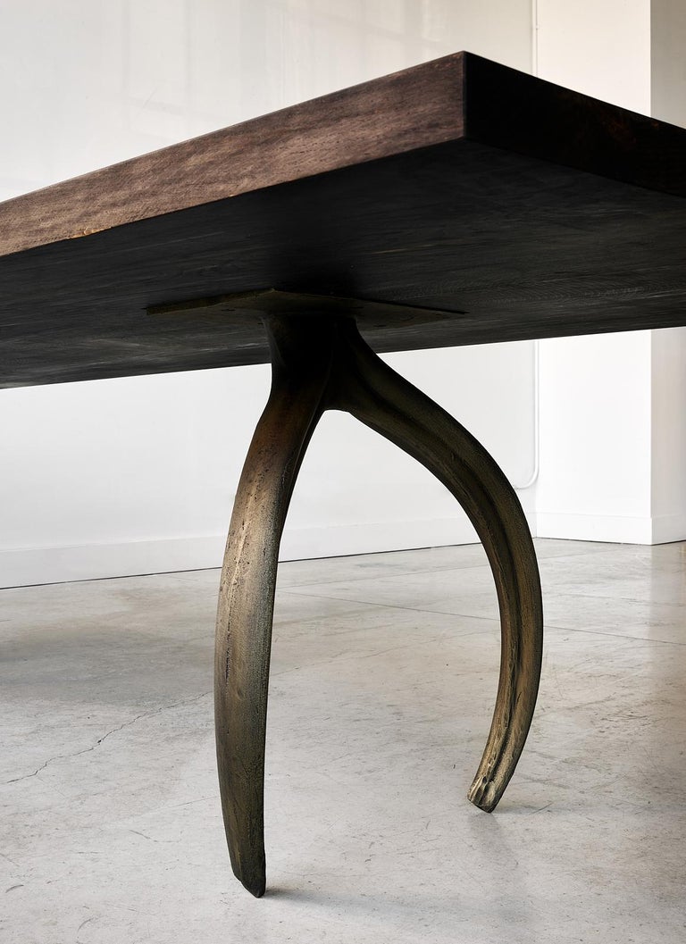 Stacklab Wishbone - 8 Seat Dining Table, Joined Hardwood with Cast ...