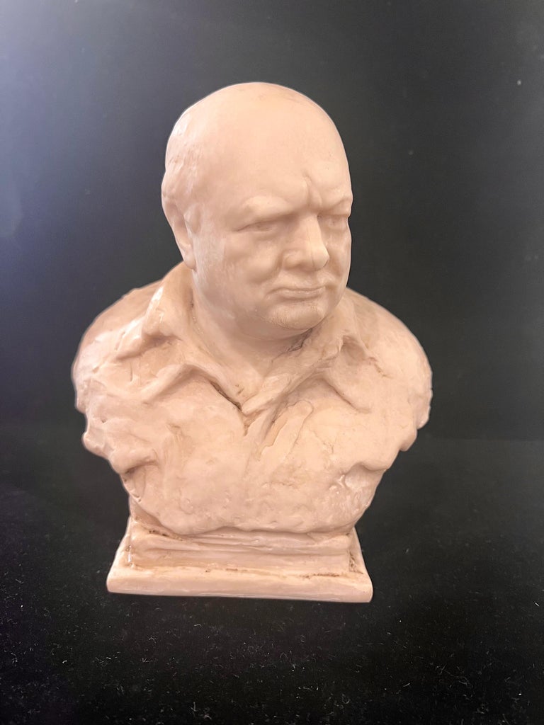Wiston Churchill Reproduction Resin Sculpture by Oscar Nemon, 1960s For ...