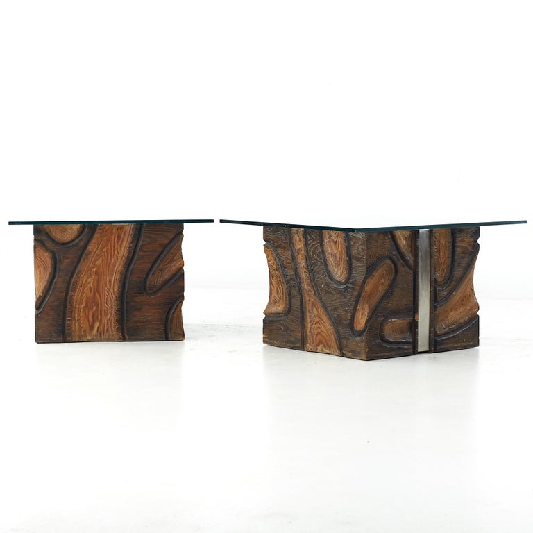 Witco Style Brutalist Mid-Century Side Tables, Pair For Sale at 1stDibs