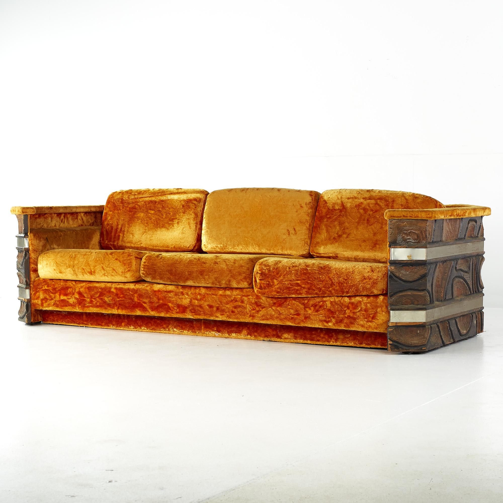 Witco Style Brutalist Mid-Century Sofa For Sale at 1stDibs