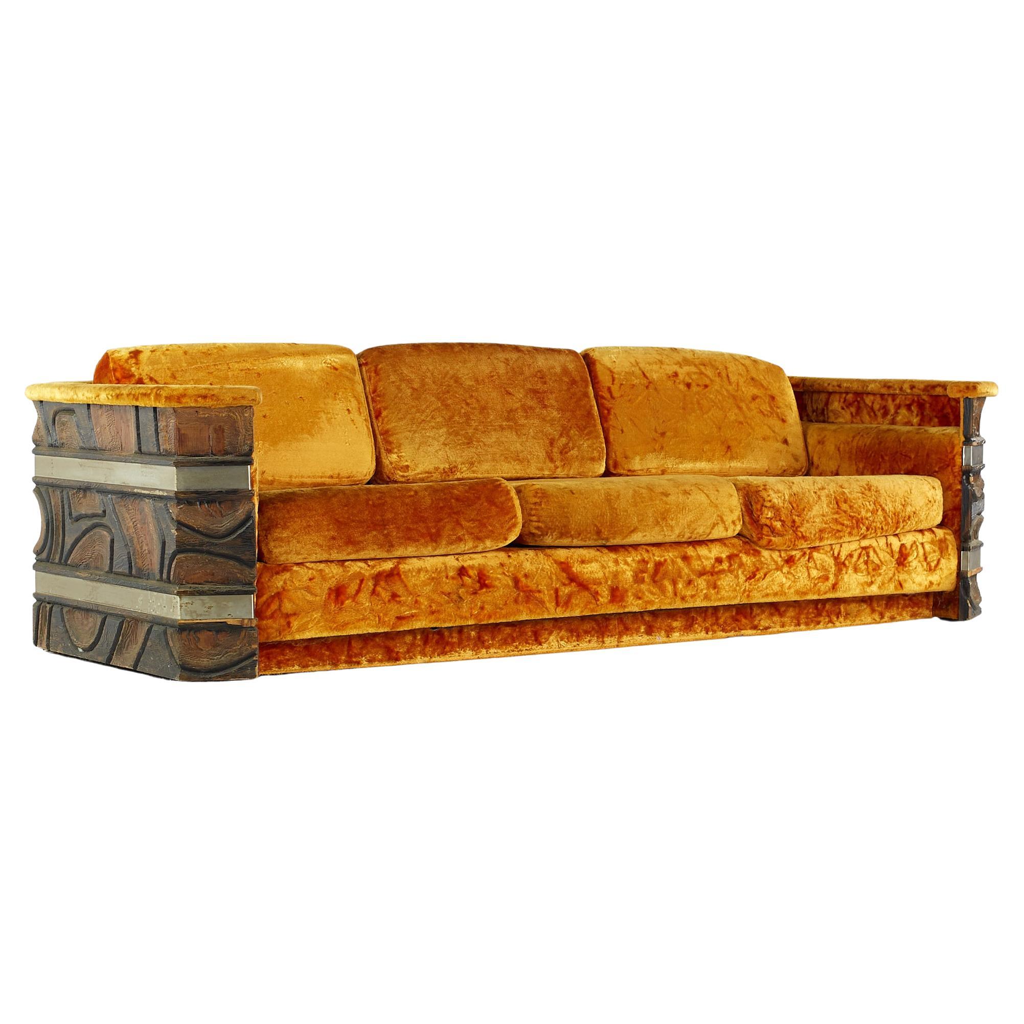 Witco Style Brutalist Mid-Century Sofa For Sale at 1stDibs