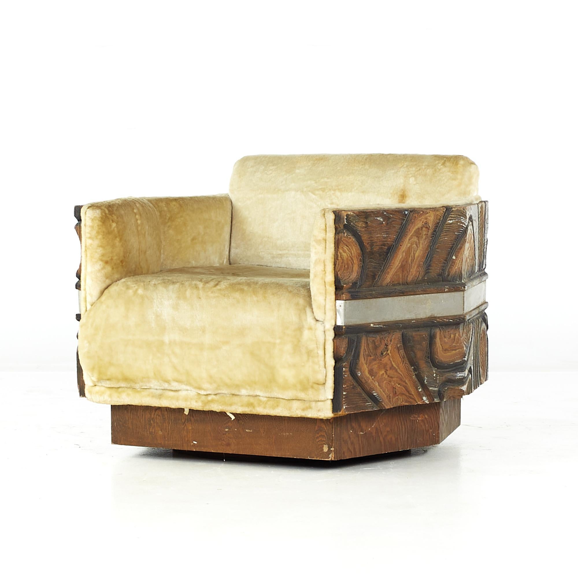 Witco Style Mid Century Brutalist Lounge Chair For Sale at 1stDibs