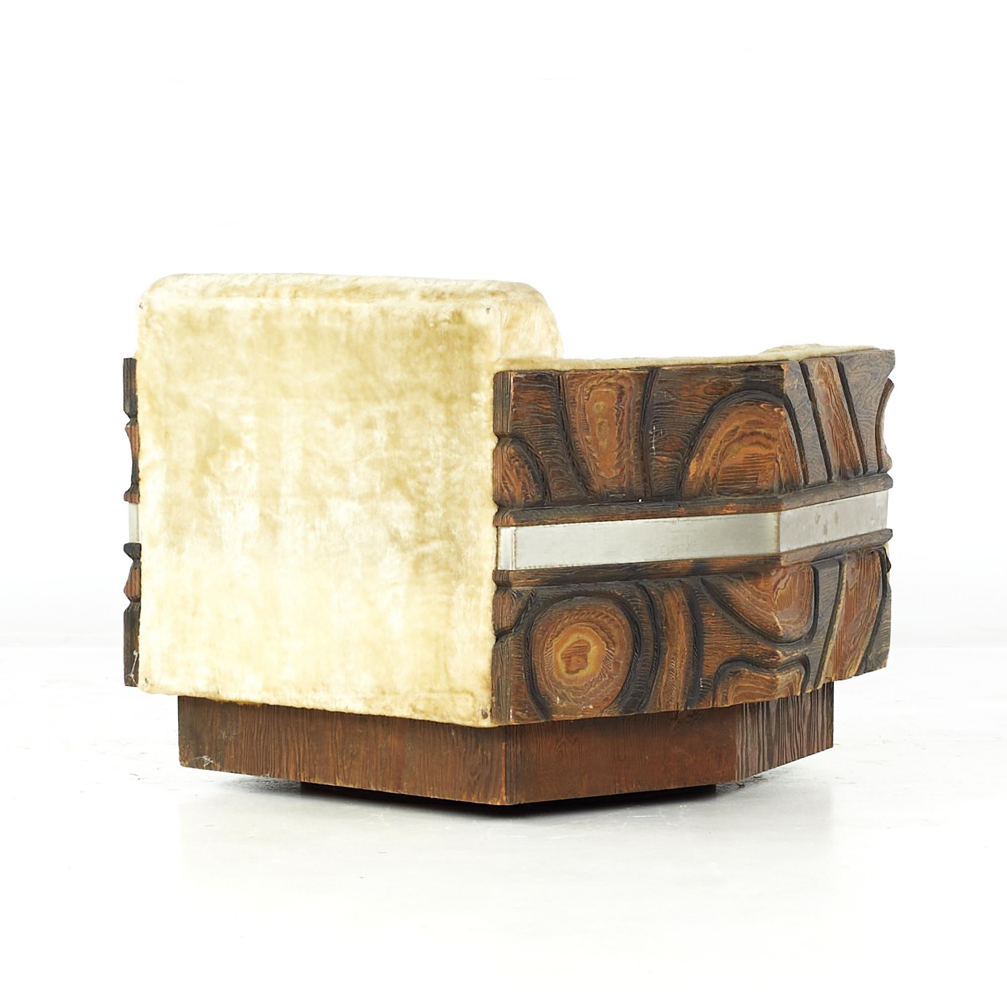 Witco Style Mid Century Brutalist Lounge Chair For Sale at 1stDibs