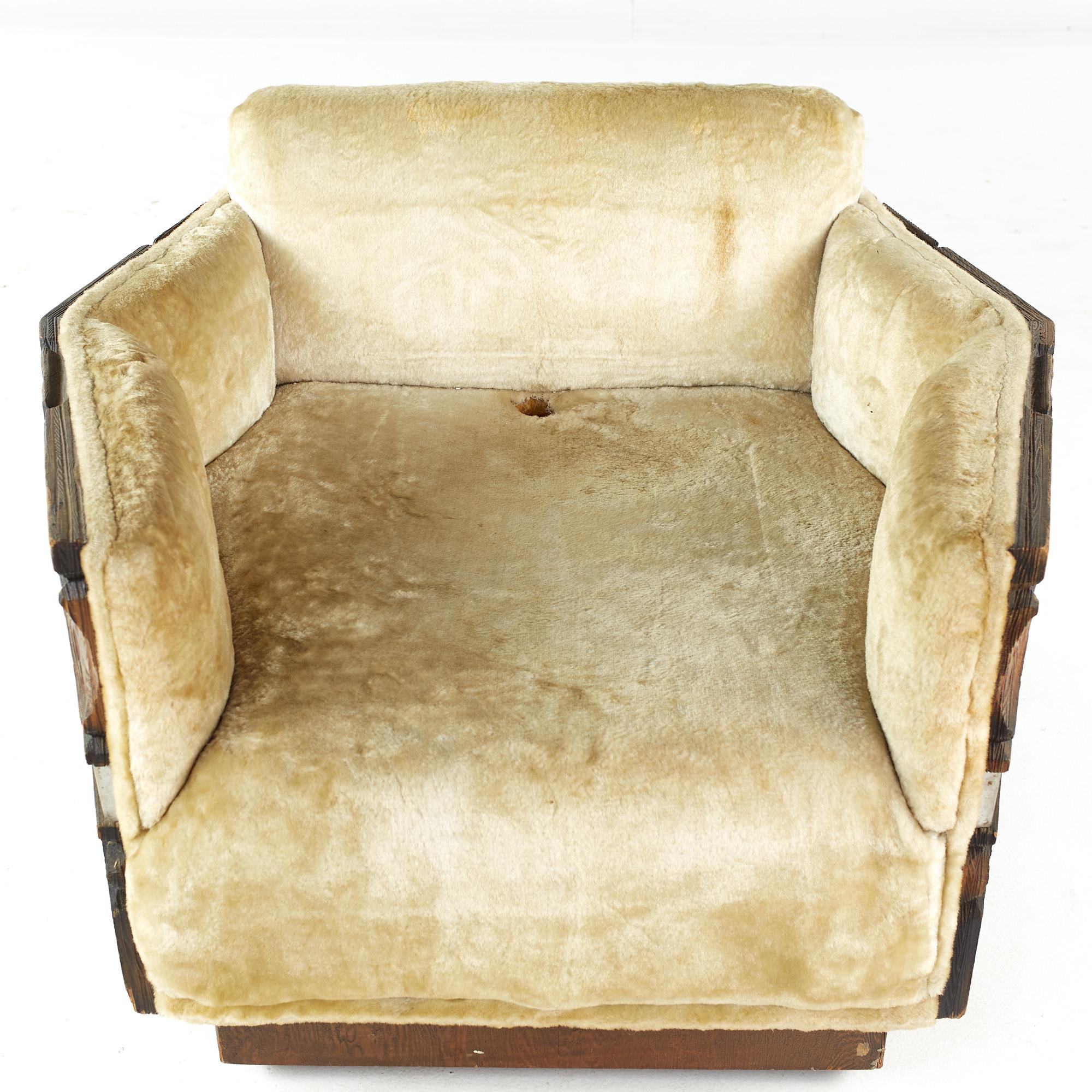 Witco Style Mid Century Brutalist Lounge Chair For Sale at 1stDibs