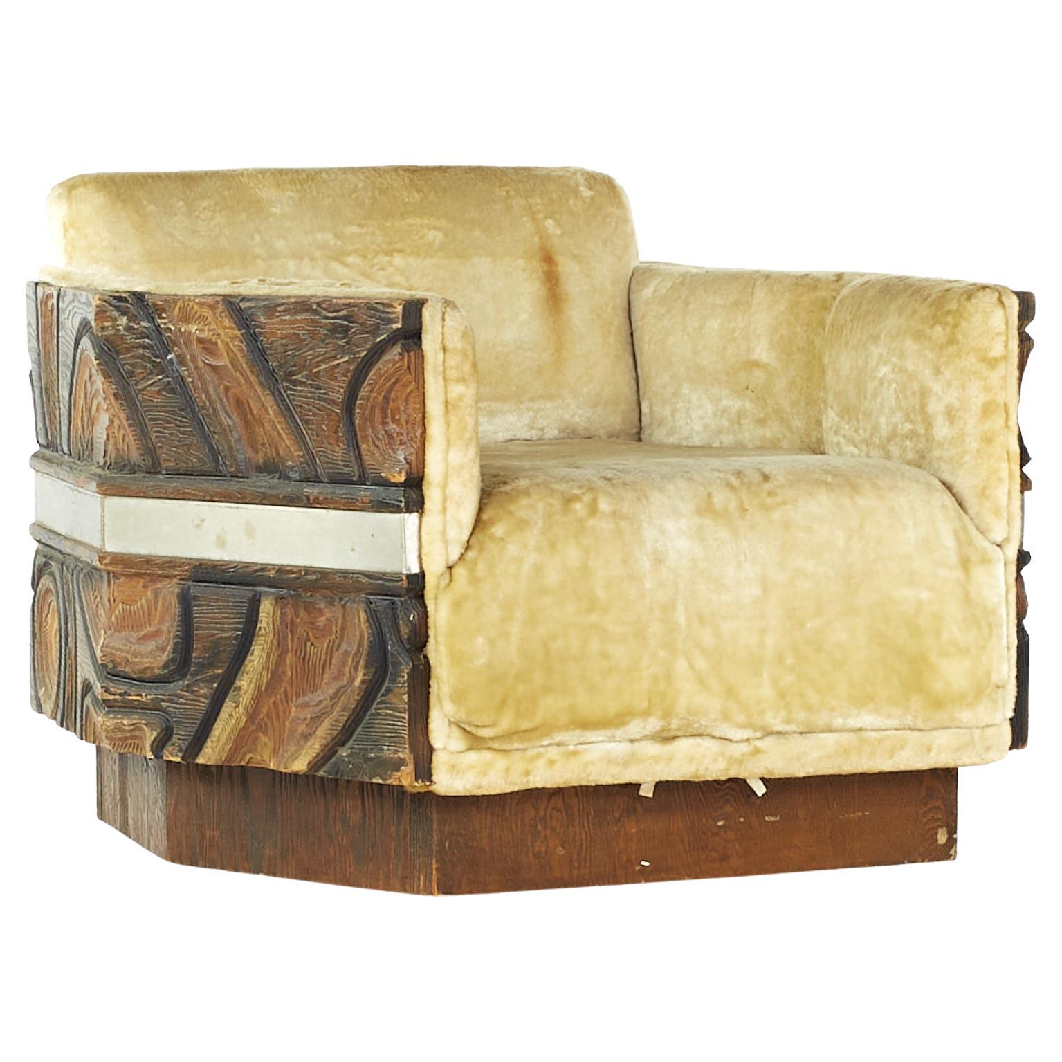 Witco Style Mid Century Brutalist Lounge Chair For Sale at 1stDibs