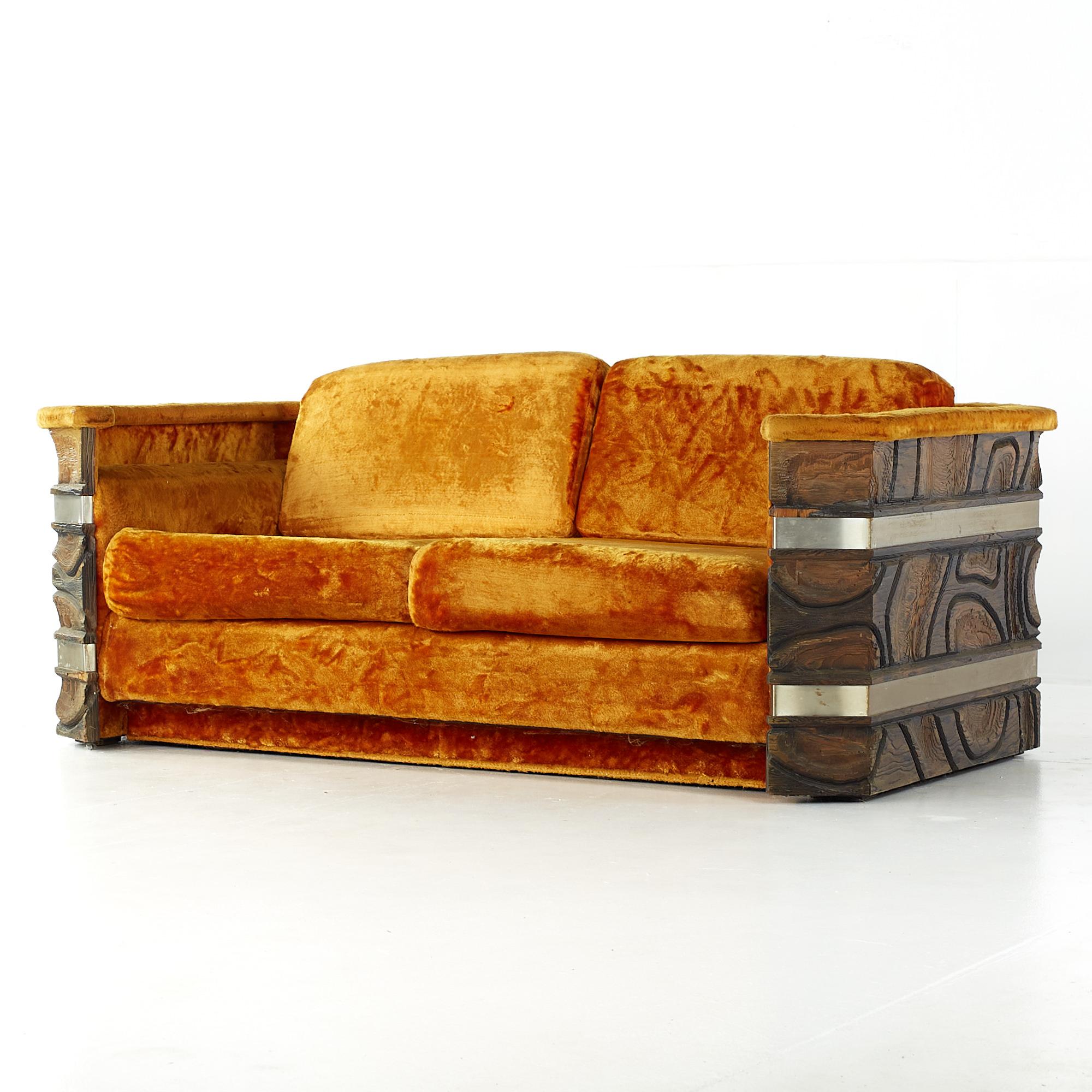 Witco Style Mid-Century Brutalist Loveseat For Sale at 1stDibs