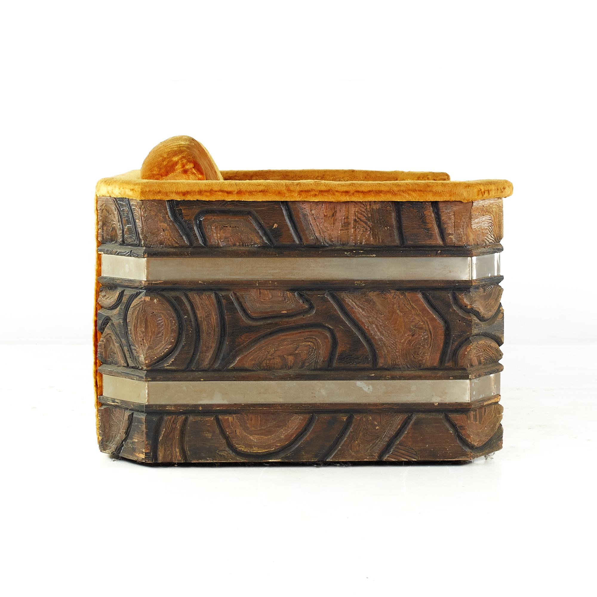 Witco Style Mid-Century Brutalist Loveseat For Sale at 1stDibs