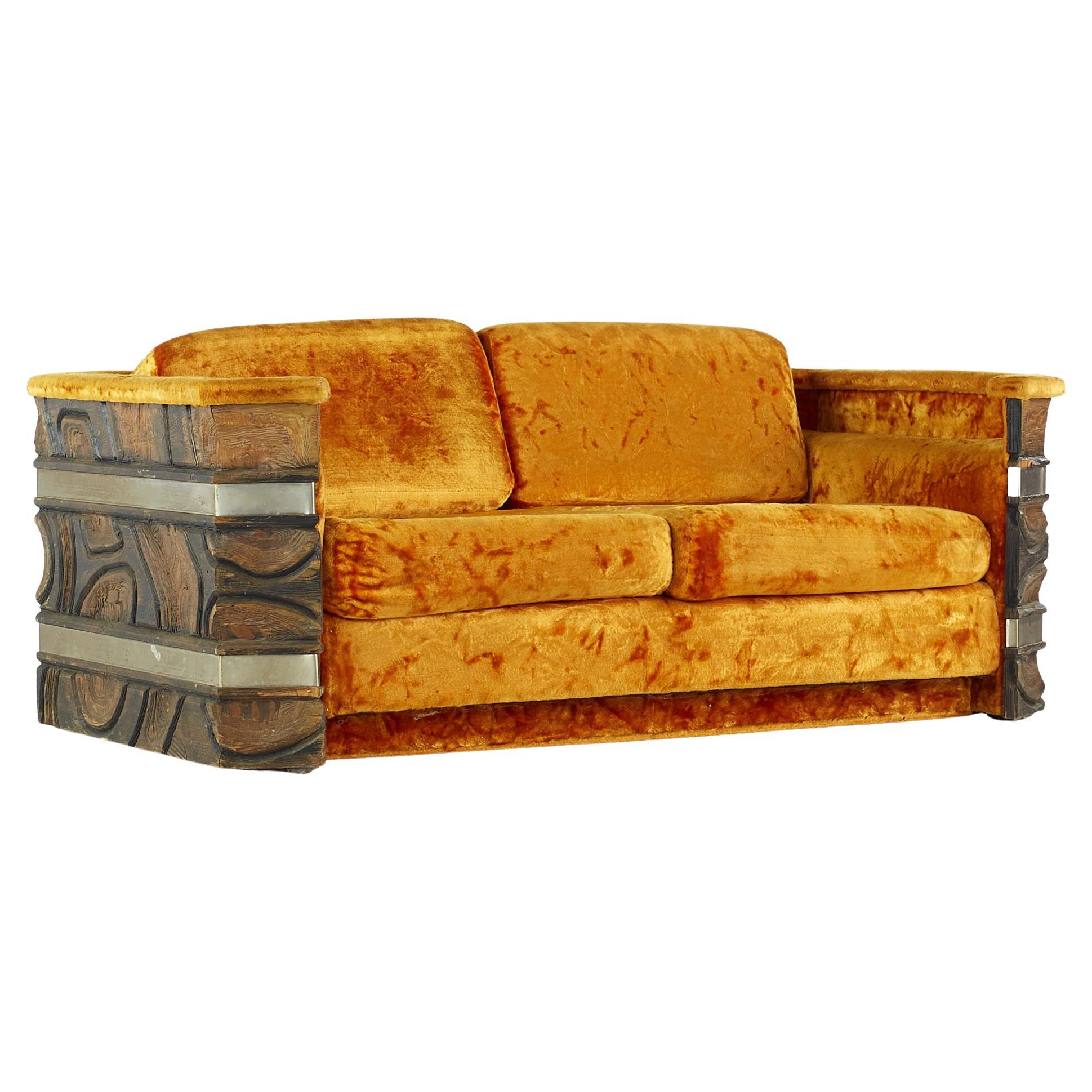 Mid-Century Clam Shell Loveseat For Sale at 1stDibs | clam shell couch ...